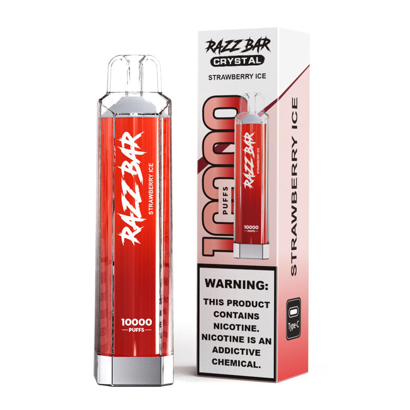 Razz Bar Crystal 10000 Puffs Disposable Vape 10K E-cigarettes Vape